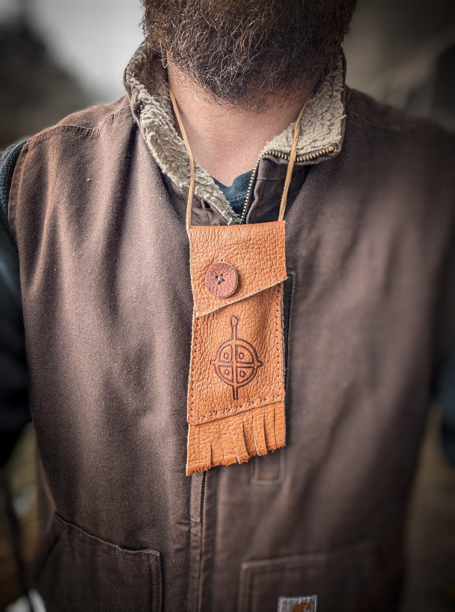 Neolithic Neck Pouch - Wearable Leather Trail Bag - Etsy