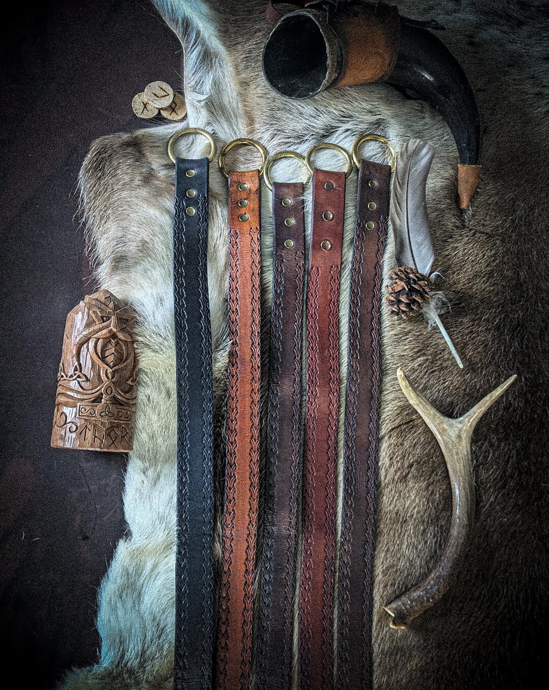 Viking Ring Belt - Hand-made Leather Belt - Etsy