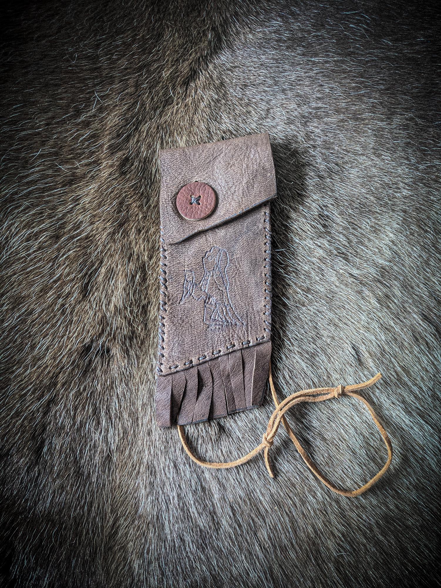 Neolithic Neck Pouch - Wearable Leather Trail Bag - Etsy