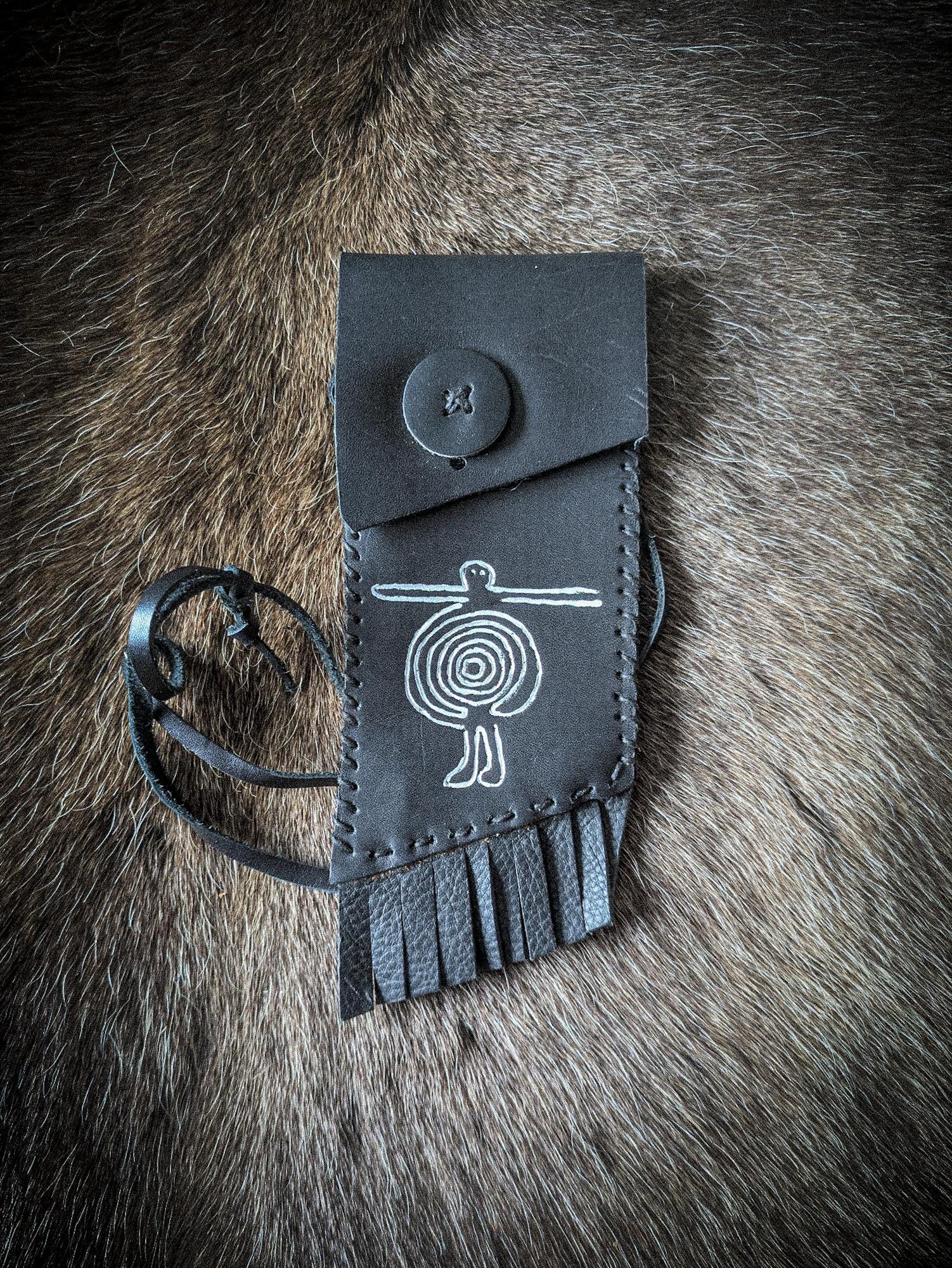 Neolithic Neck Pouch - Wearable Leather Trail Bag - Etsy