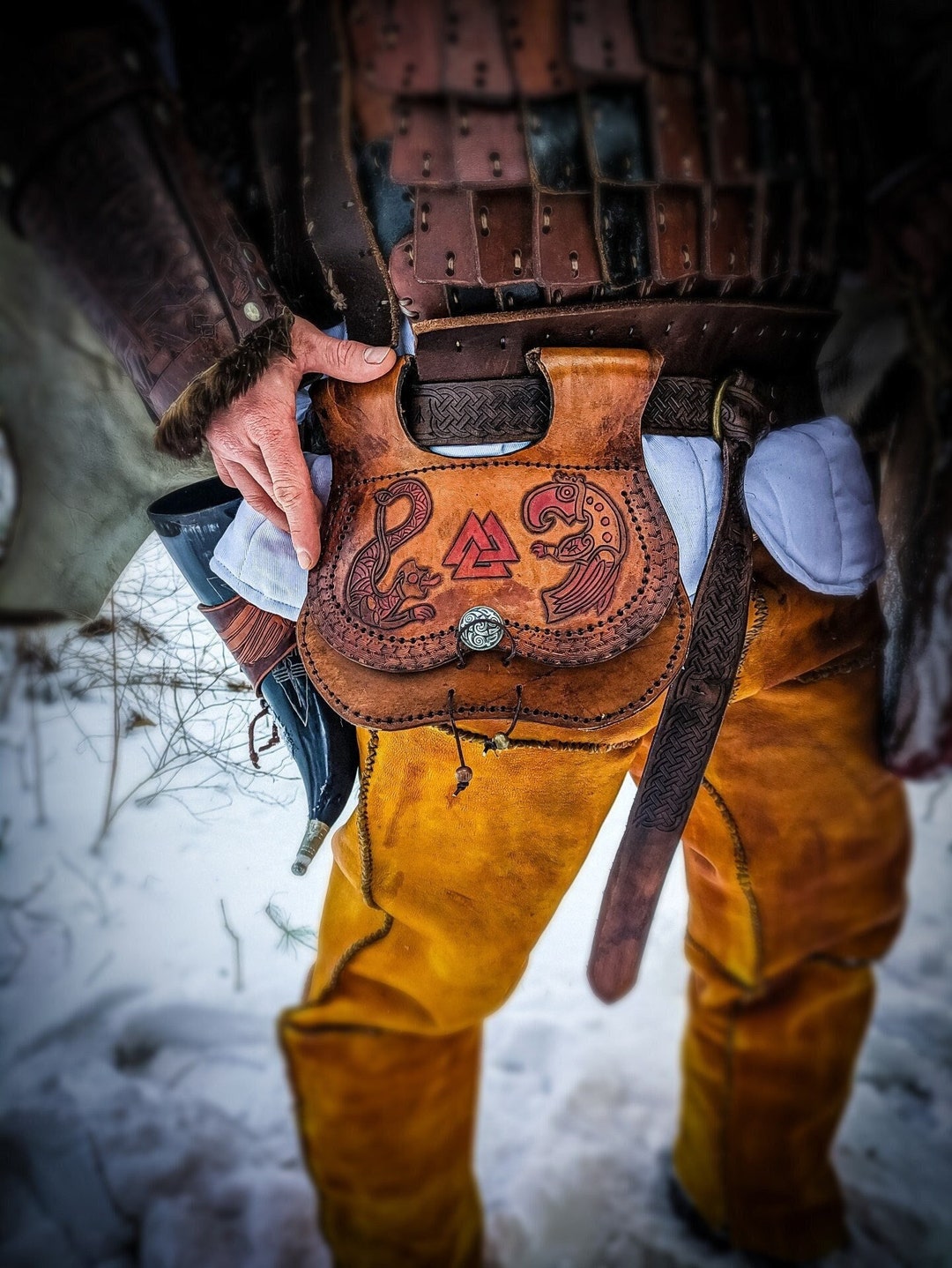 Snake and Raven - Medieval Belt Bag - Etsy