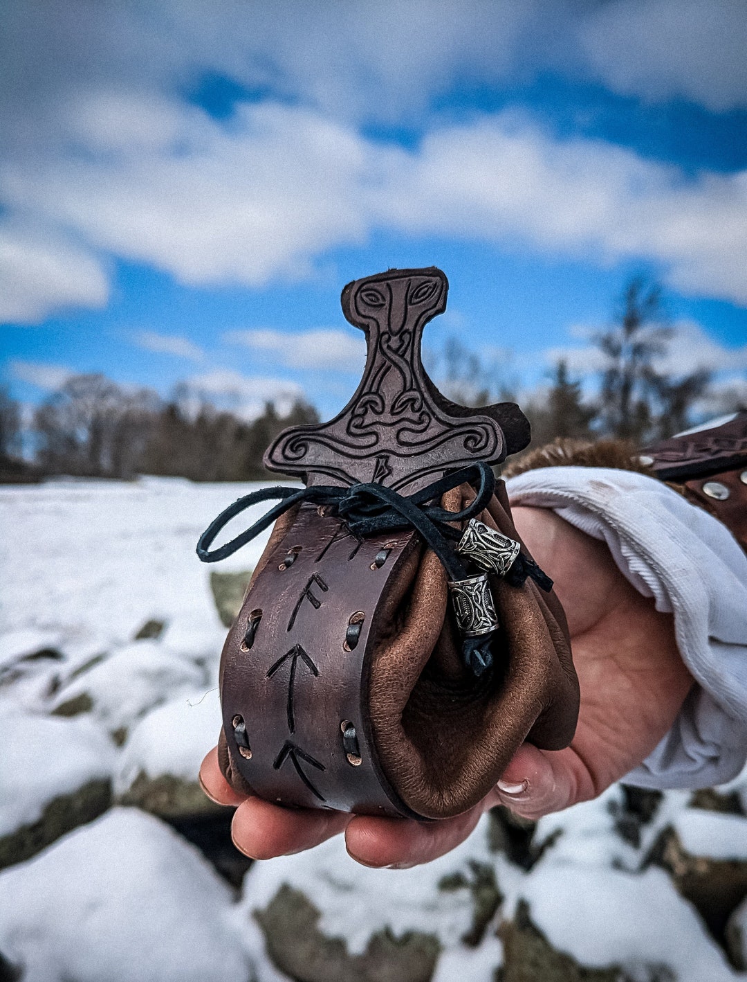 Custom Mjolnir Rune Pouch Choose Your Runes Dice Reenactment & Larp - Etsy