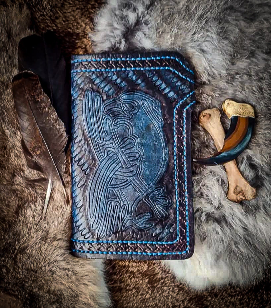 Norse Raven Tall Wallet - Etsy