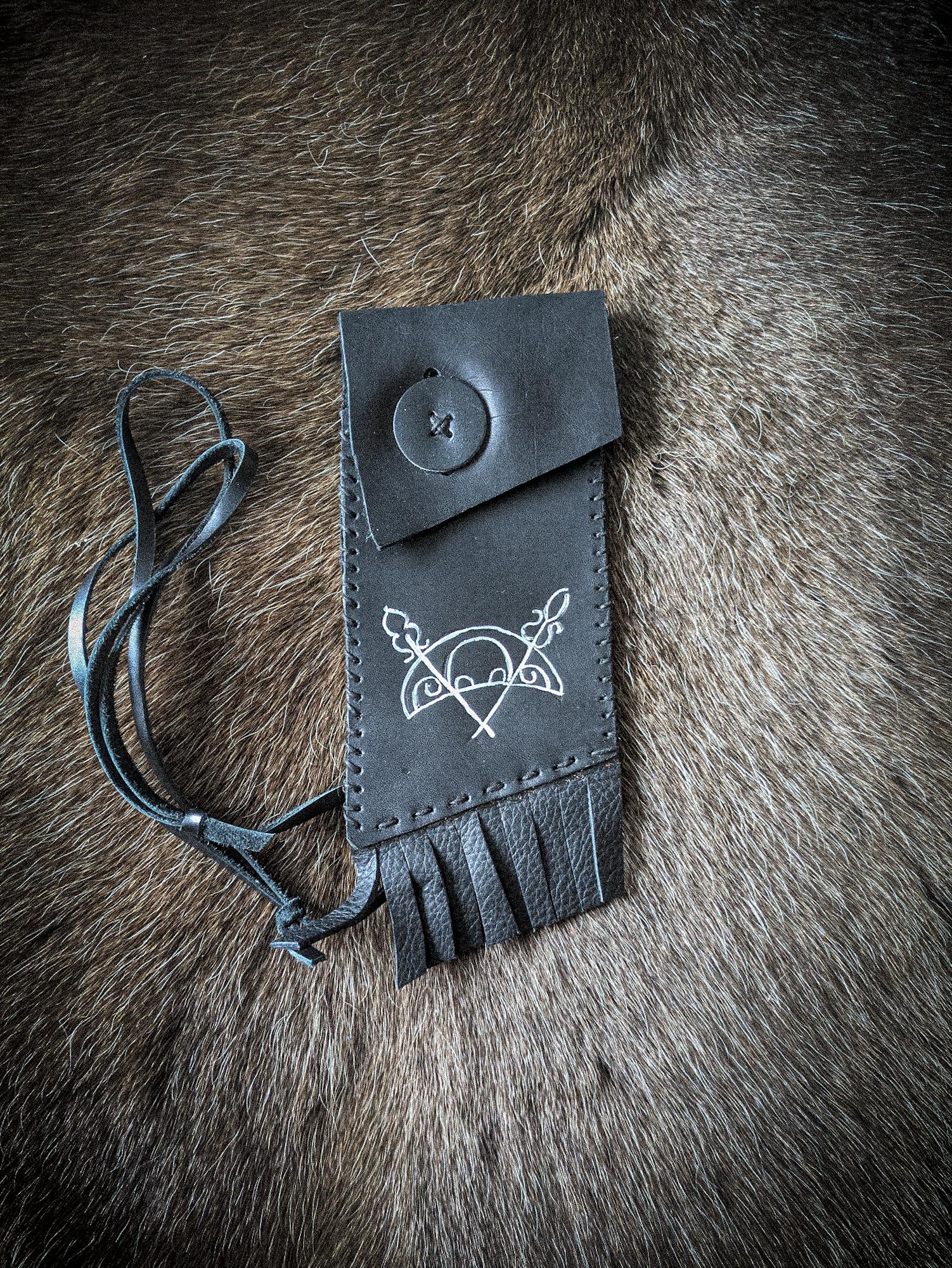 Neolithic Neck Pouch - Wearable Leather Trail Bag - Etsy