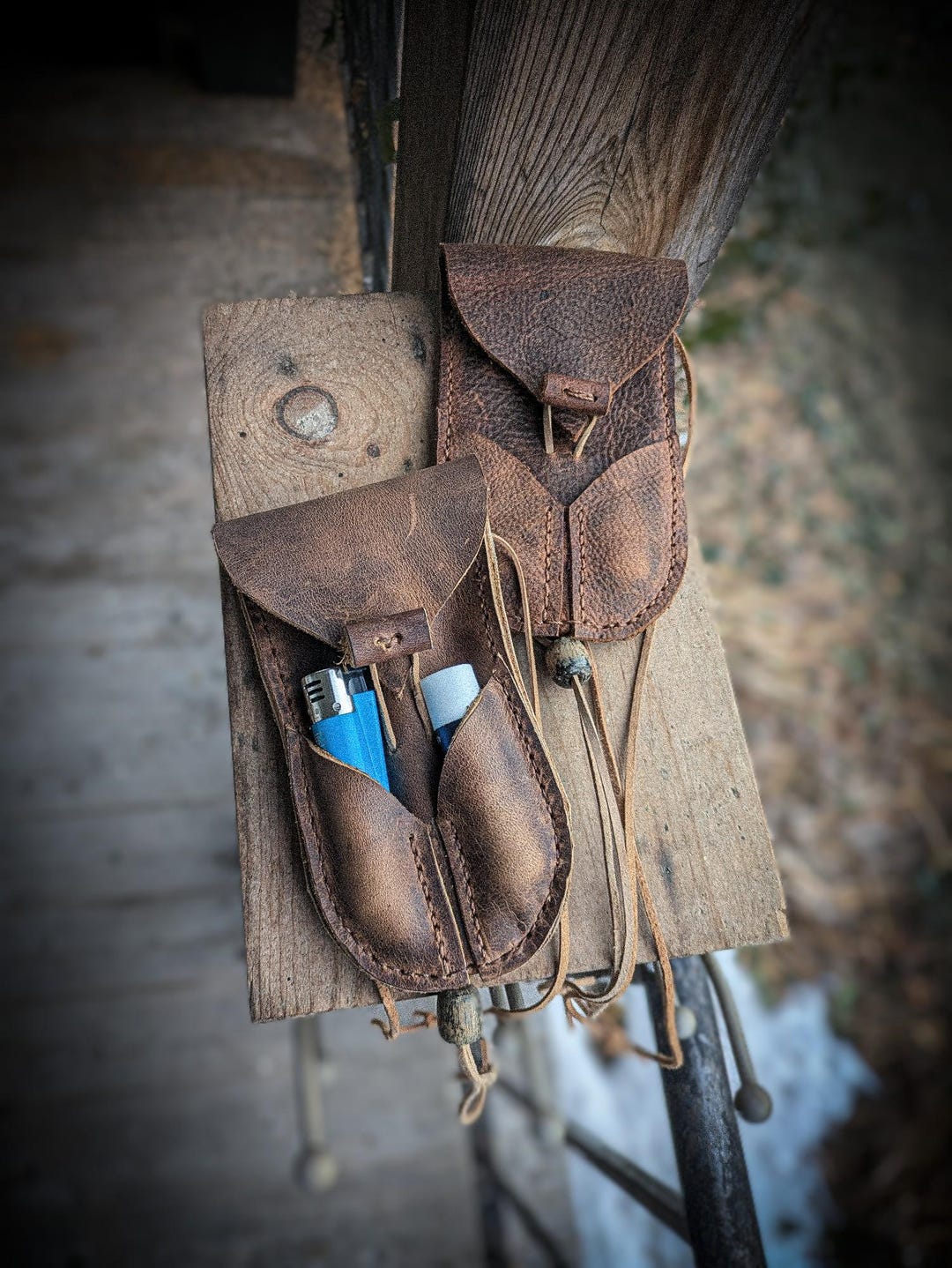 Bushcraft Neck Pouch - Wearable Leather Trail Bag - Etsy