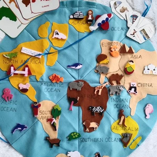 Felt World Map - Etsy