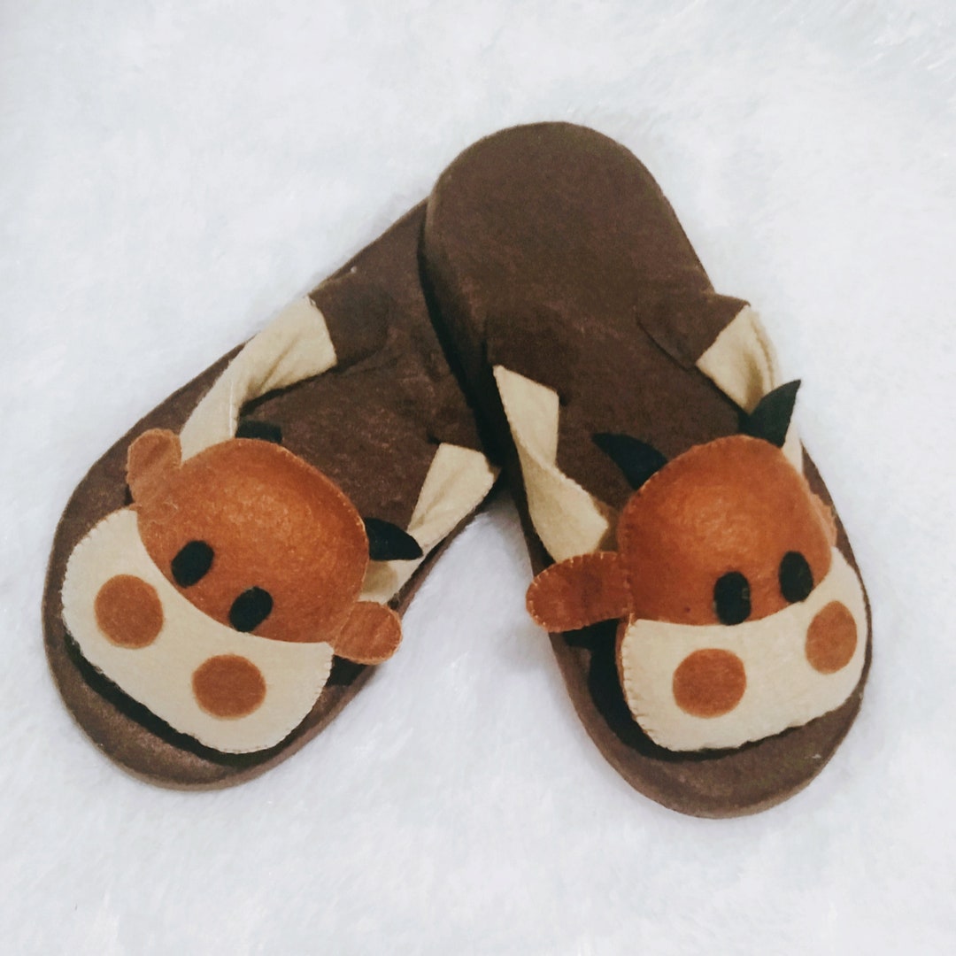 Felted Cow Slipper, Cute Cartoon Slipper Felted, Characters Felted ...