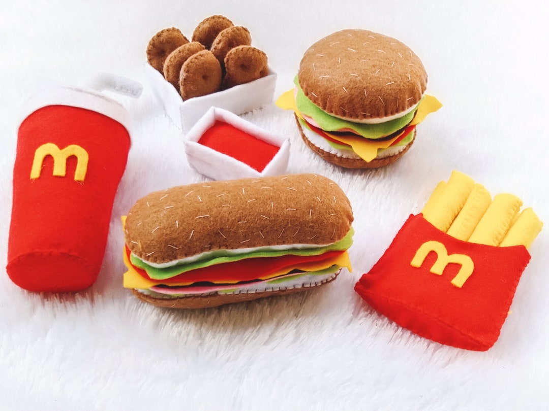 Felt Fast Food, Happy Meal Mcdonald Set Sewing, Felt Food (hamburger ...