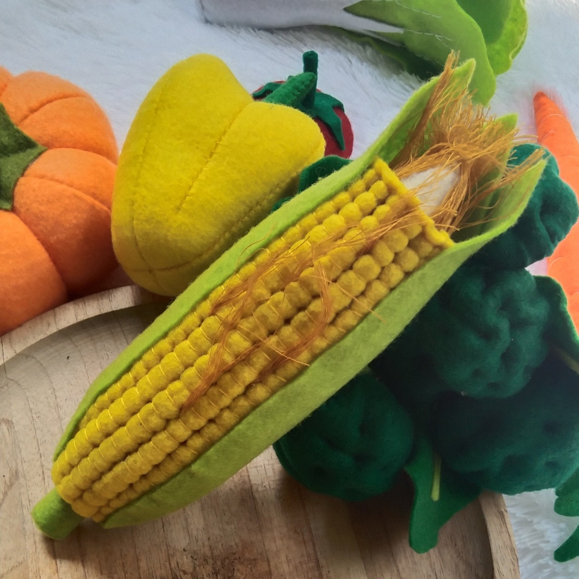 Felt Food Corn Pretend Play Kitchen Eco Friendly Toy Fake - Etsy