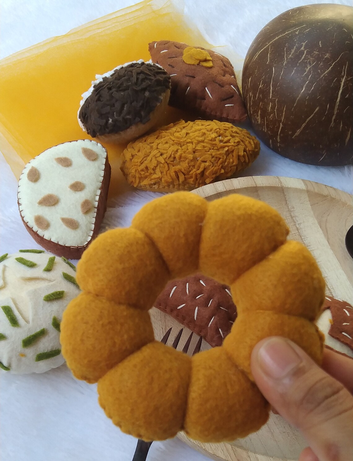 8 Felt Bread Felt Hot Cross Bun Felt Bakery Set Felt - Etsy