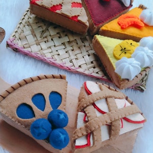 Felt Pumkin Pie, Felt Slice of Pie, Felt Gift Pie, Felt Pretend Play ...