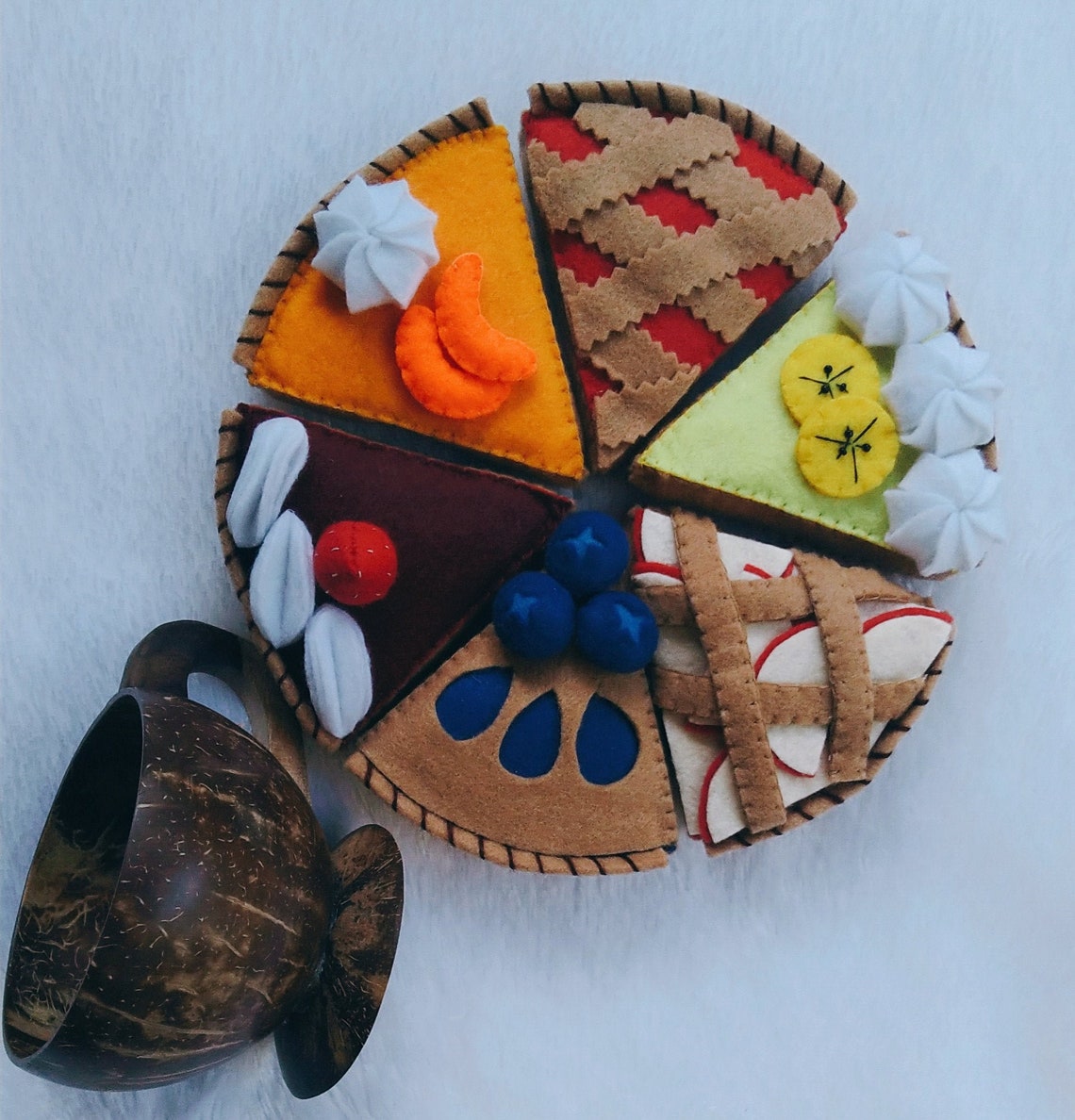 Felt Pumkin Pie Felt Slice of Pie Felt Gift Pie Felt - Etsy