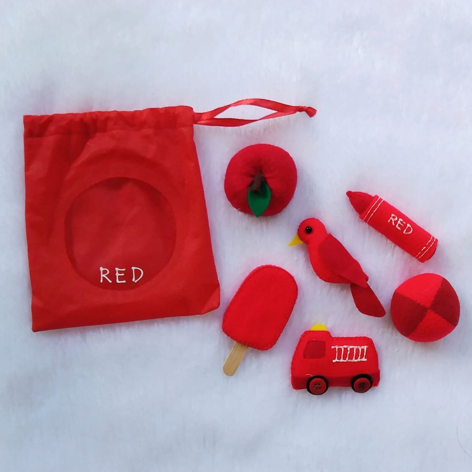 Felt 6 Colors Sorting Bag, Colors Matching Bag, Color Match Activity ...