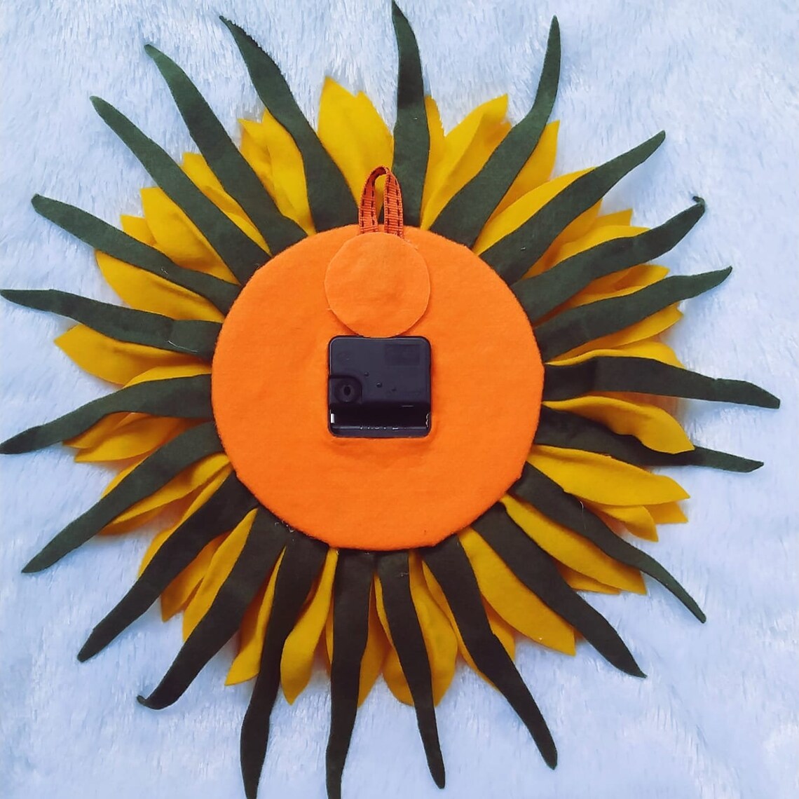 Felt Yellow Sunflower Wall Clock, Personalized Felt Wall Clock for Kids ...
