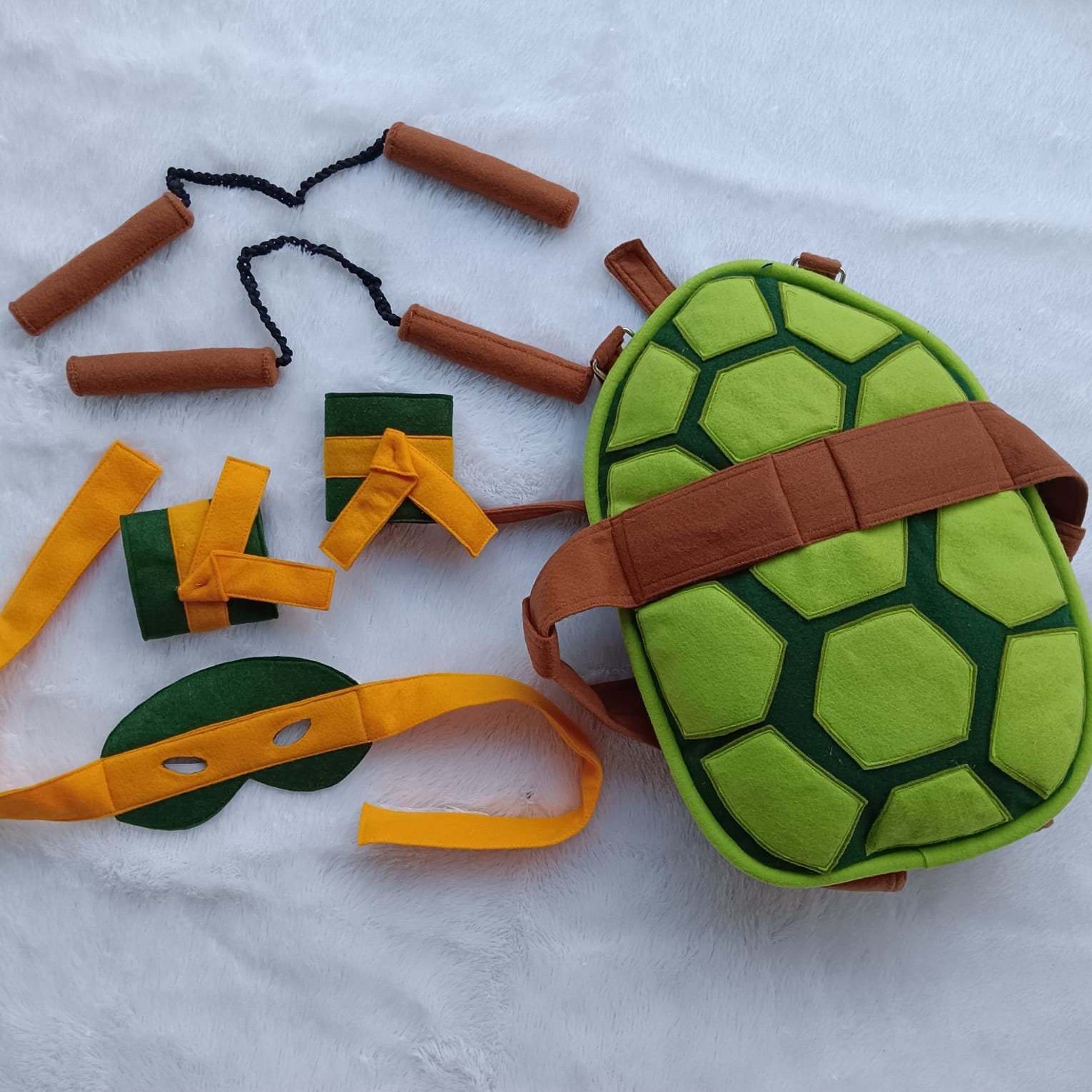 Felt Ninja Turtle Michelangelo (orange), Ninja Turtle Set Costume ...