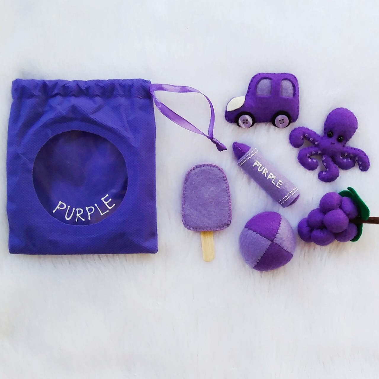 Felt 6 Colors Sorting Bag, Colors Matching Bag, Color Match Activity ...