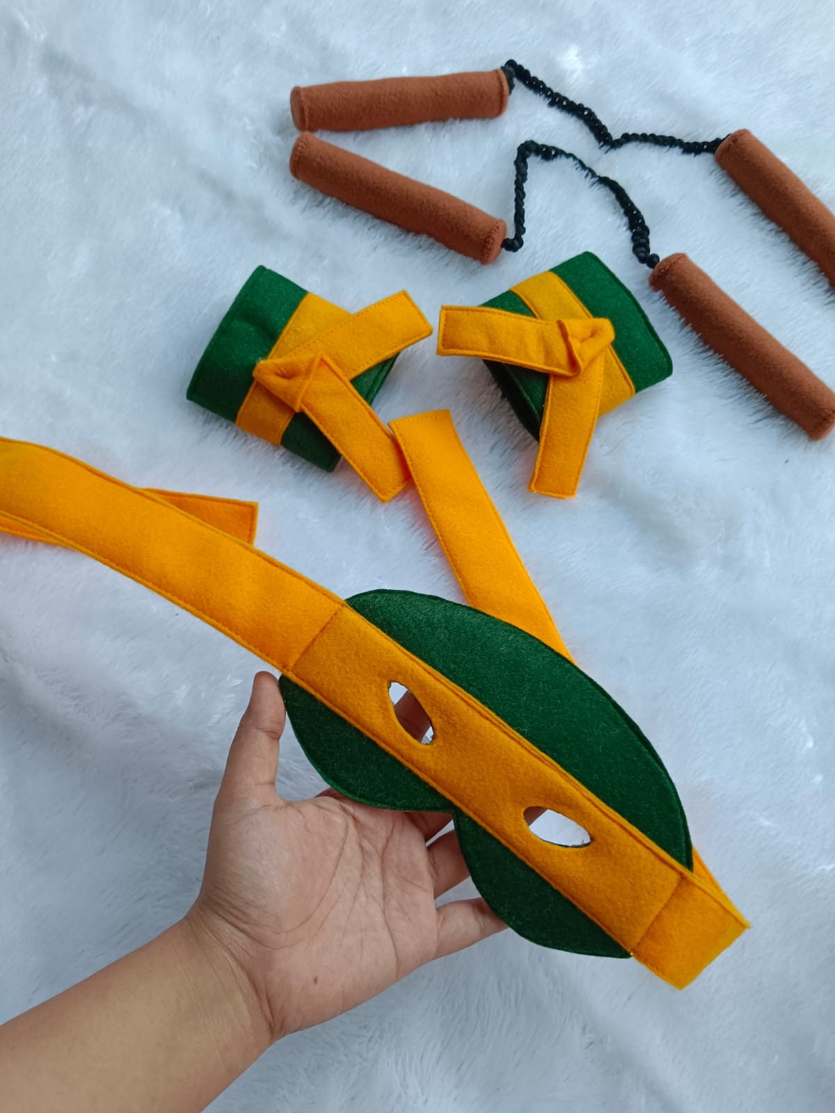 Felt Ninja Turtle Michelangelo (orange), Ninja Turtle Set Costume ...