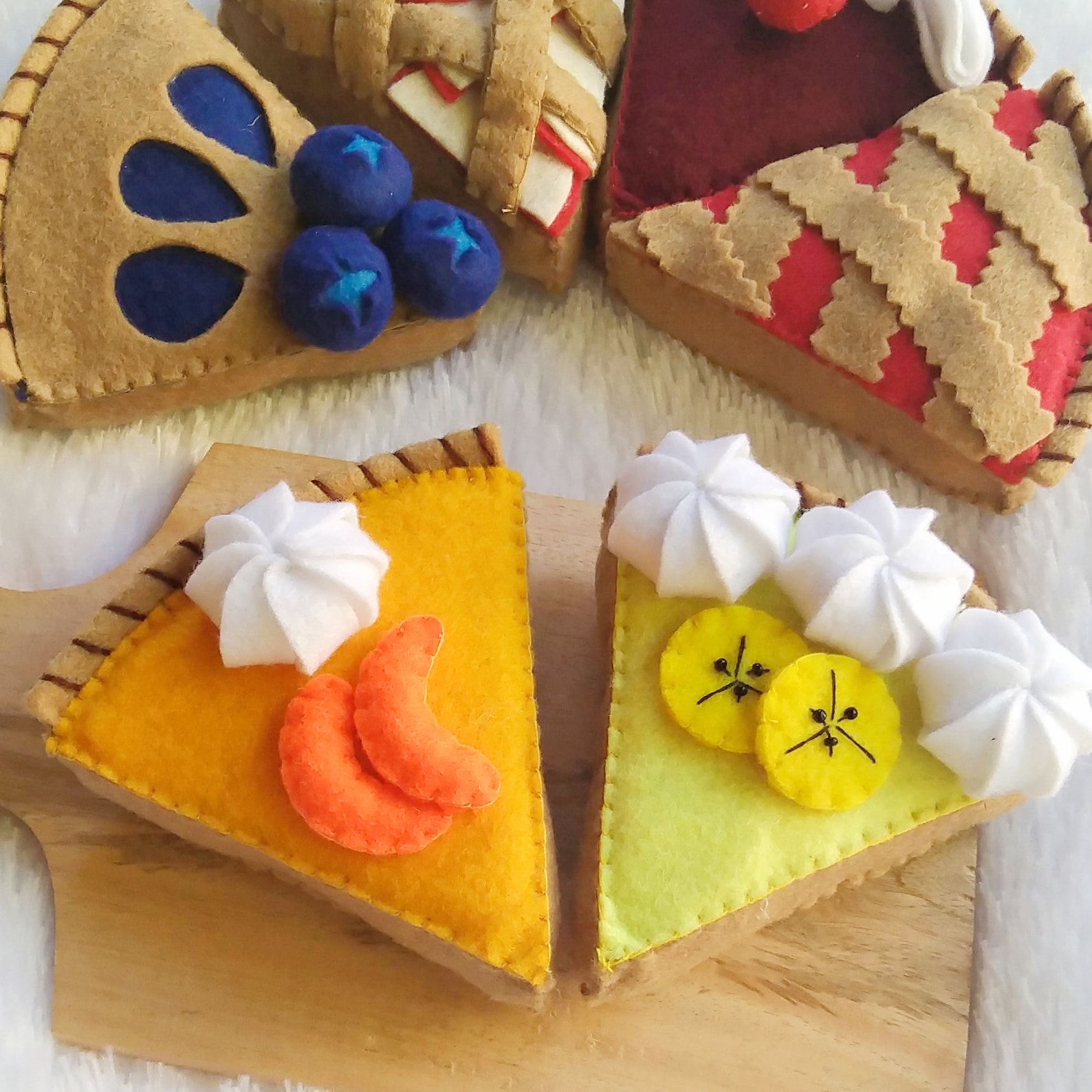 Felt Pumkin Pie, Felt Slice of Pie, Felt Gift Pie, Felt Pretend Play ...
