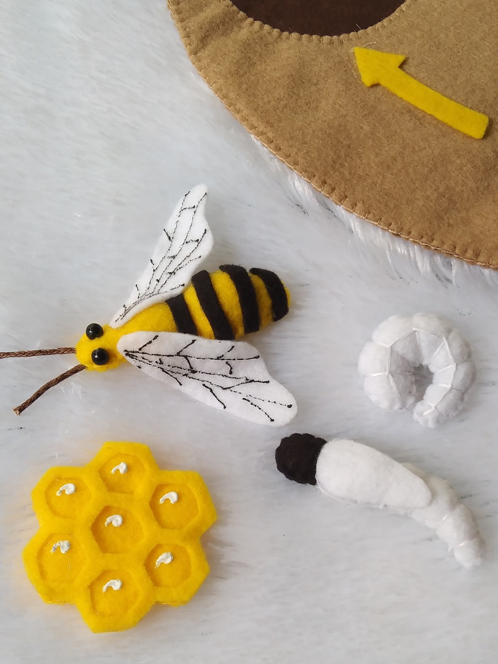 Bee Felt Board, Life Cycle Flannel Set, Life Cycle of a Bee With ...