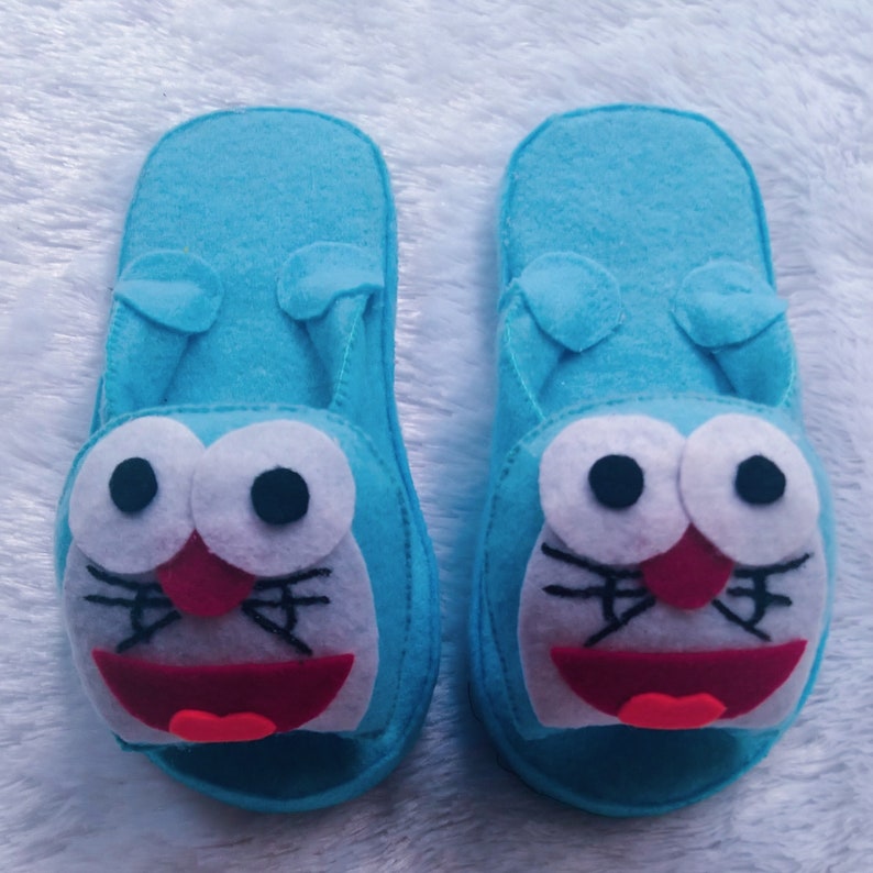 Felted Doraemon Slipper, Cute Cartoon Slipper Felted, Characters Felted ...