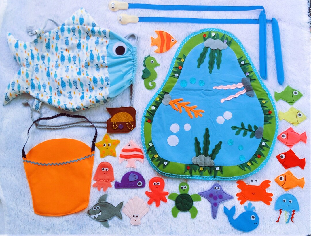Magnetic Felt Fishing Game, Felt Ocean Animals, Motor Skills Teaching ...