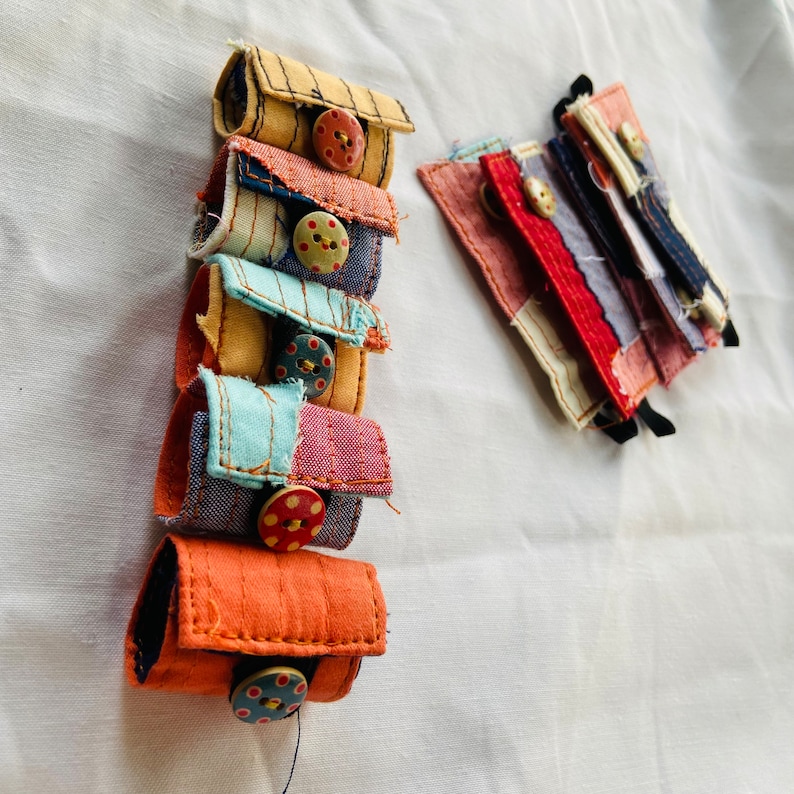 Fabric Cord Tie Cable Organizer Pack of 3, 5, 10- Handmade Cord Keepers ...