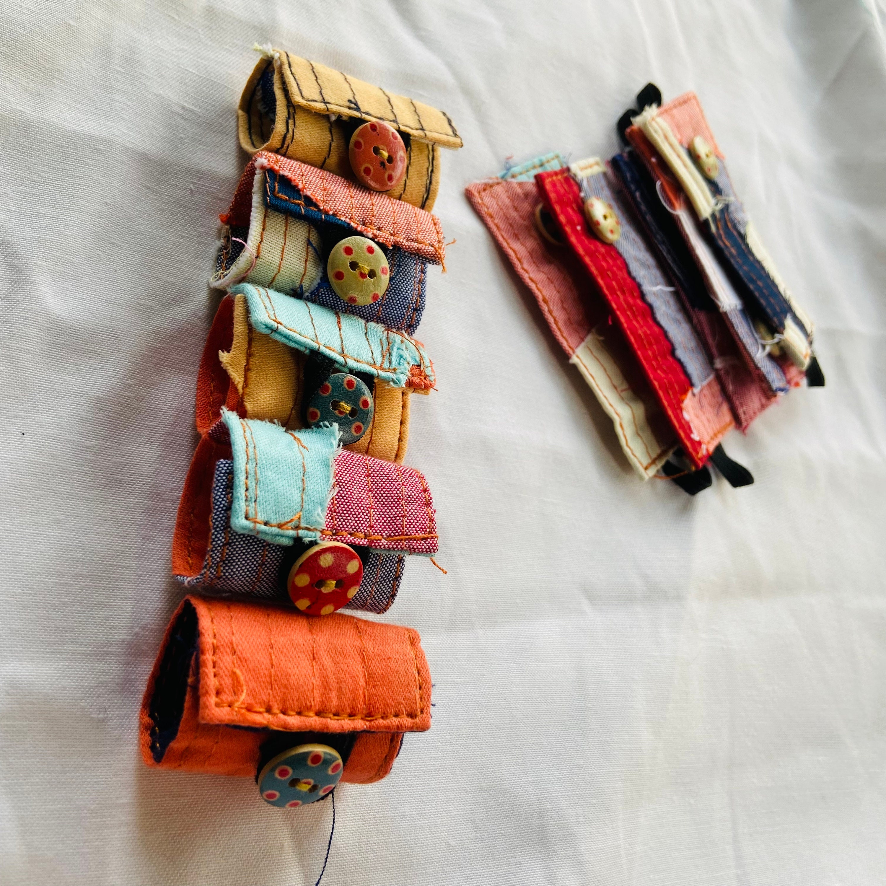 Fabric Cord Tie Cable Organizer Pack of 3, 5, 10- Handmade Cord Keepers ...