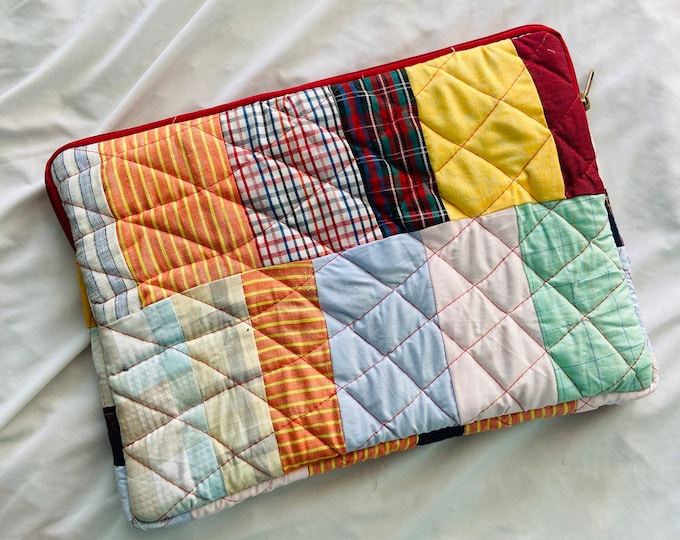 Handmade Quilted Laptop Case With Pocket – Made to Order, One-of-a-kind ...