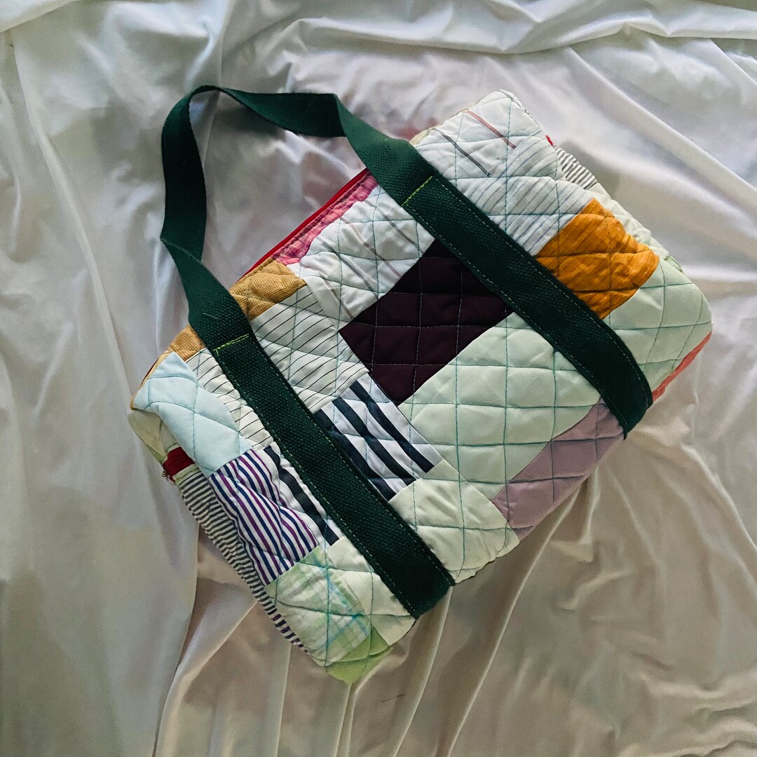 Boho Chic Quilted Duffel Bag Artisan Patchwork Travel Carryall, Stylish ...