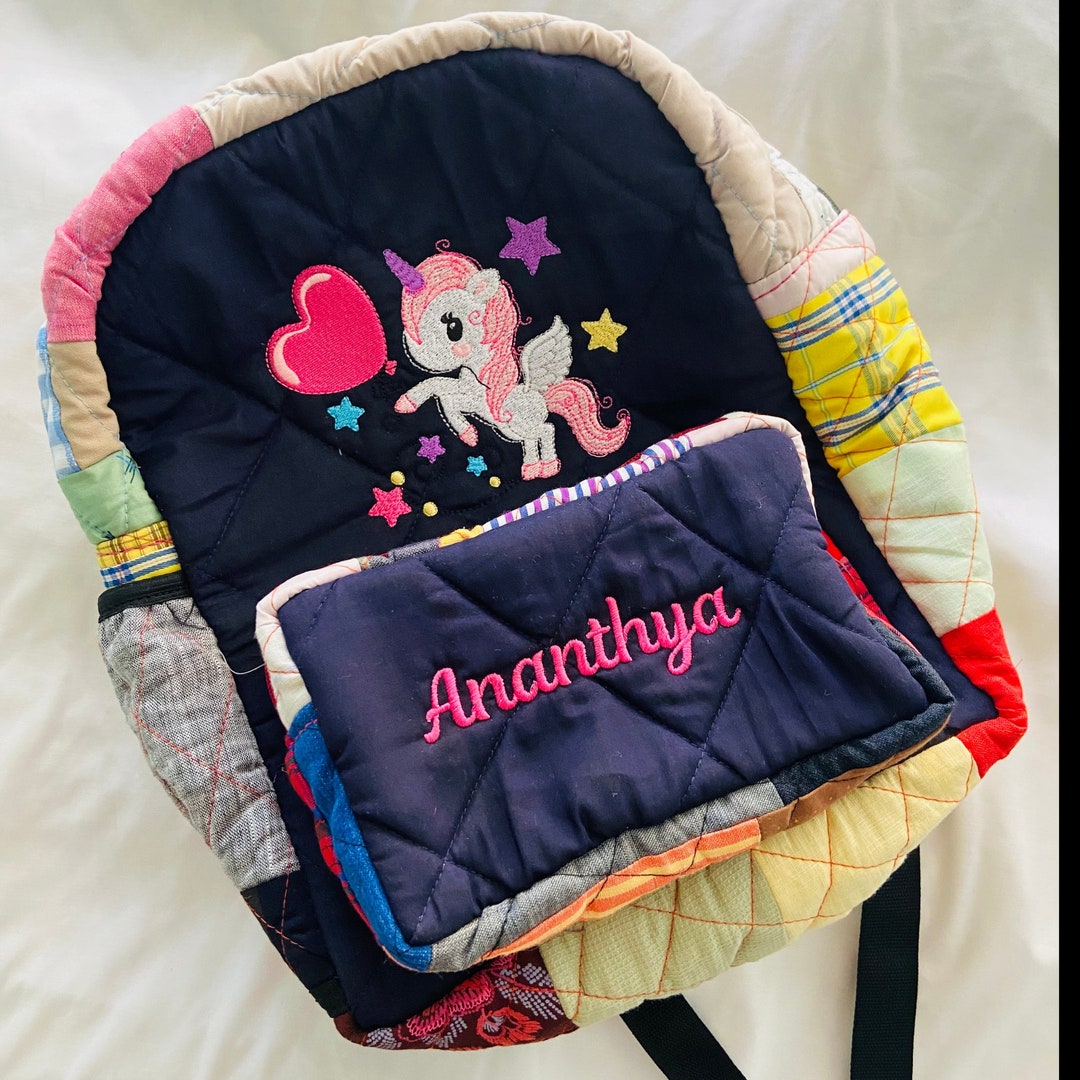 Custom Kids Backpack, Embroidered Unicorn, Personalized Toddler Gift - Etsy