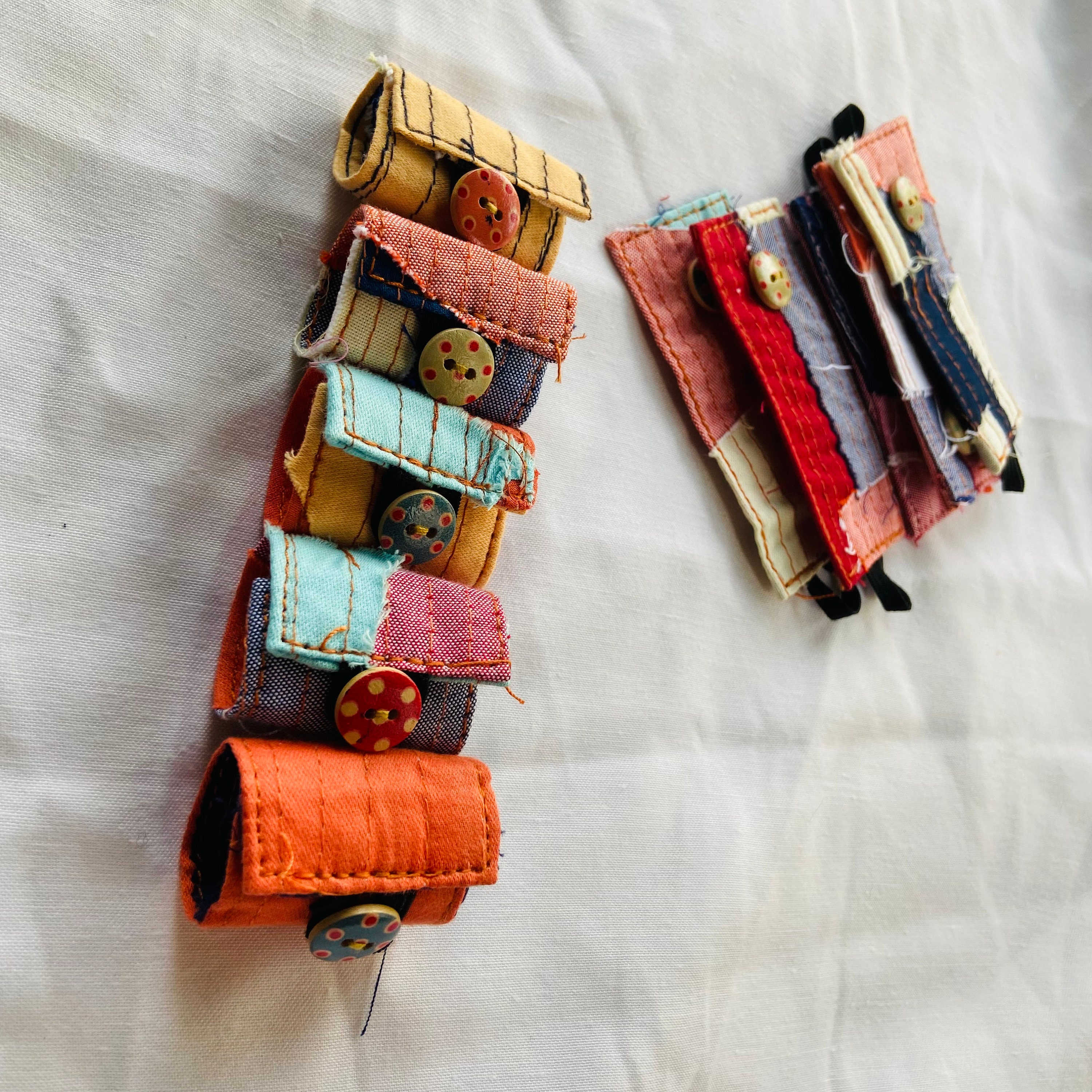 Fabric Cord Tie Cable Organizer Pack of 3, 5, 10- Handmade Cord Keepers ...