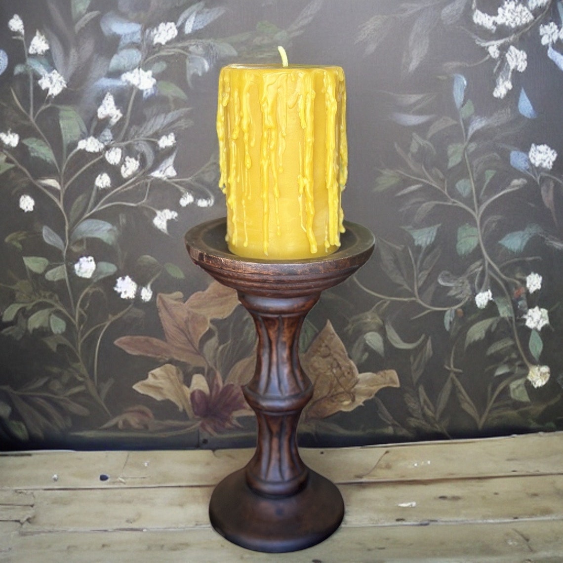 Drippy Beeswax Pillar Candle – Rustic 3x5in 100% Pure Beeswax ...