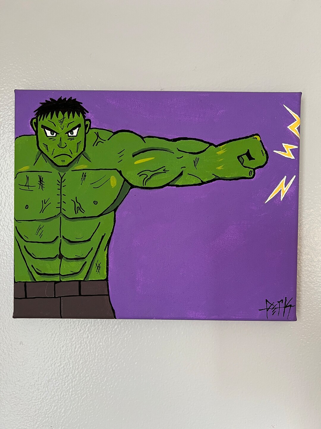 Hand Painted Incredible Hulk Anime Style - Etsy