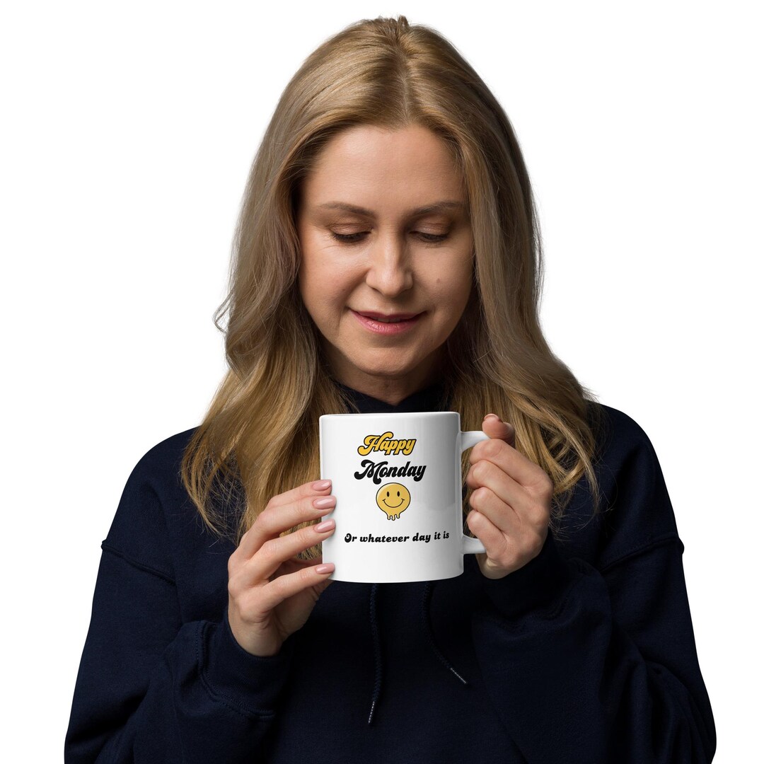 Happy Monday White Glossy Mug - Etsy