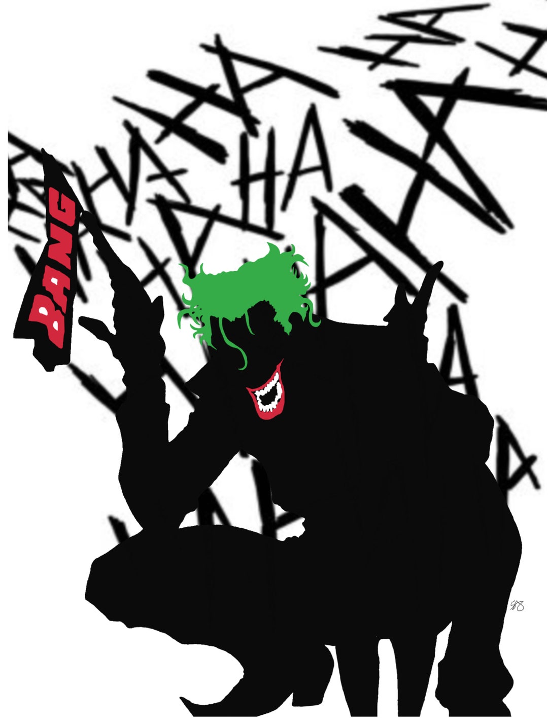 Joker Digital Drawing 9x12 Art Print - Etsy