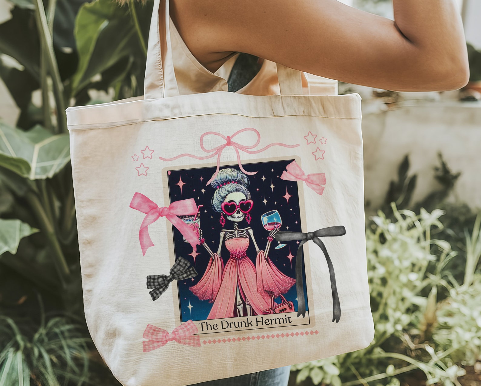 The Drunk Hermit Tarot Card PNG: Sarcastic Skeleton Hermit Sublimation ...