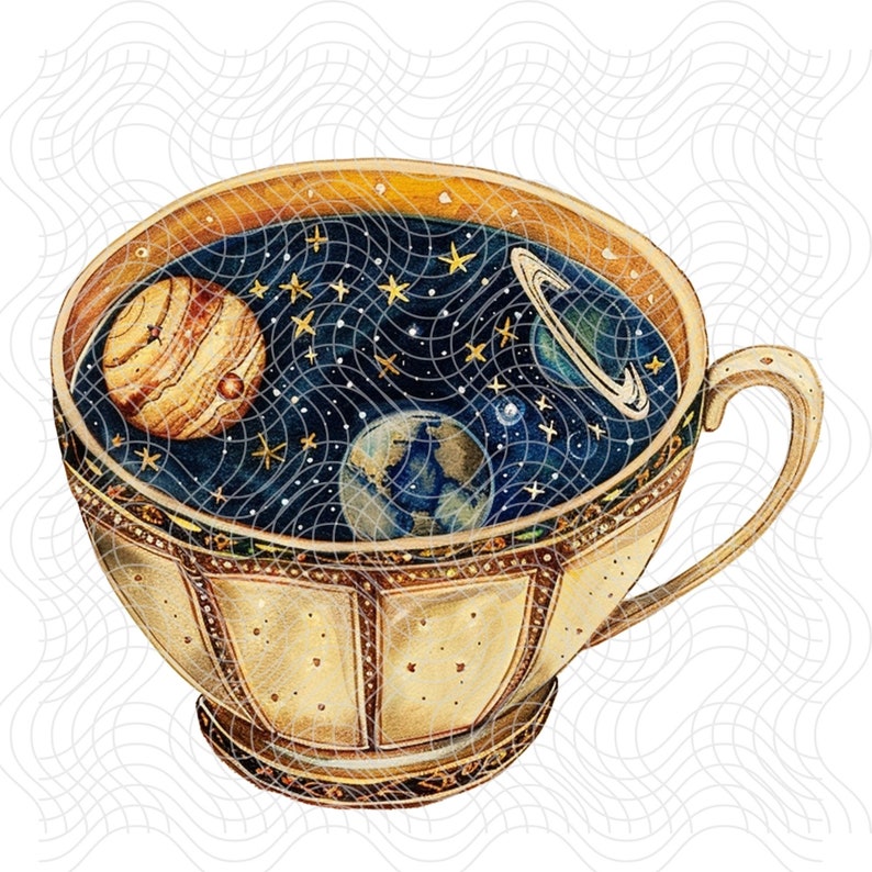 15+ PNG Space Teacup Clipart, Tea Time Art, Tea Party Bundle, Tea Cups ...