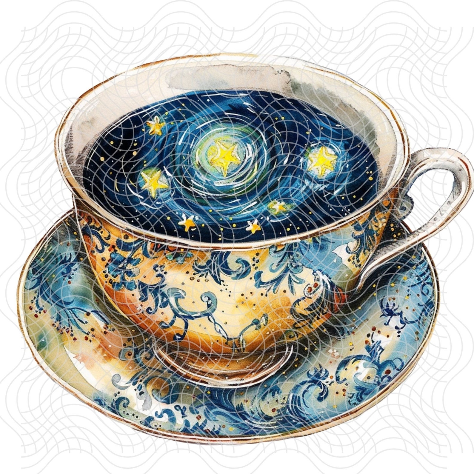 15+ PNG Space Teacup Clipart, Tea Time Art, Tea Party Bundle, Tea Cups ...