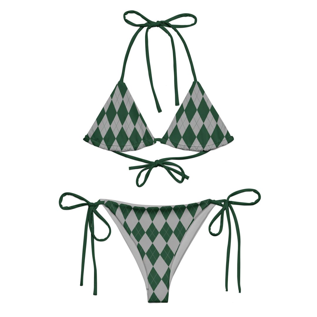 Wizard Witch Bikini | Green & White Argyle Pattern | Halloween Costume ...