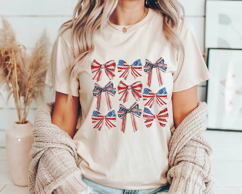 Patriotic Coquette Bow PNG: American Bow for 4th of July Independence ...