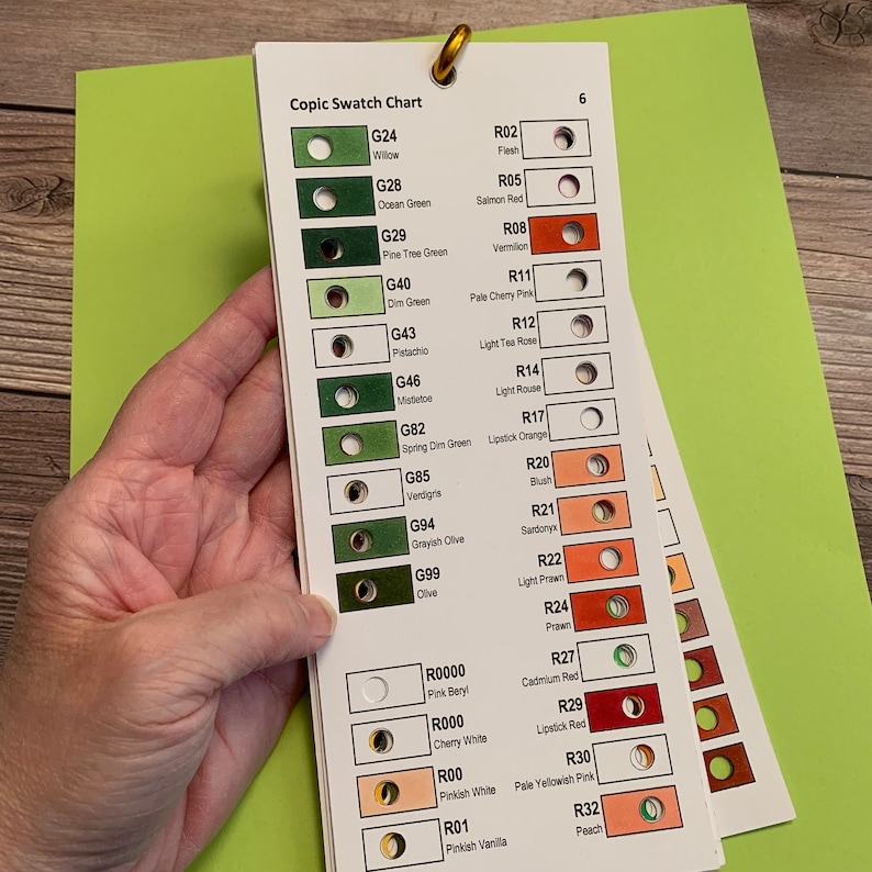 Copic Sketch Swatch Cards: All 358 Colors (digital Download) - Etsy