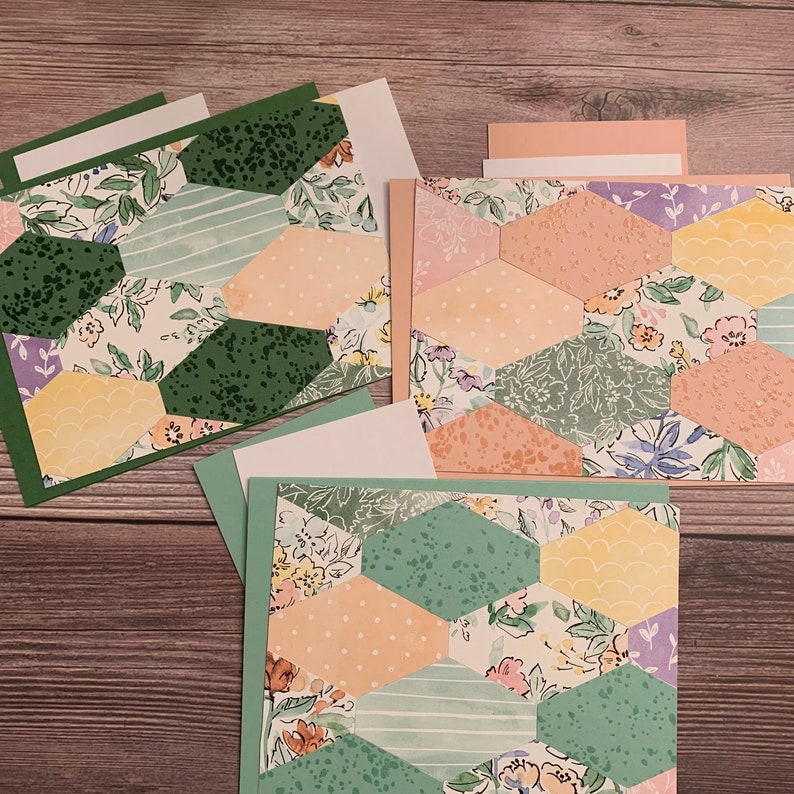Card Kits Pieced From Stampin' Up! Cardstock and Hand-penned DSP (set ...