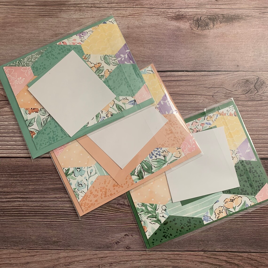 Card Kits Pieced From Stampin' Up! Cardstock and Hand-penned DSP (set ...
