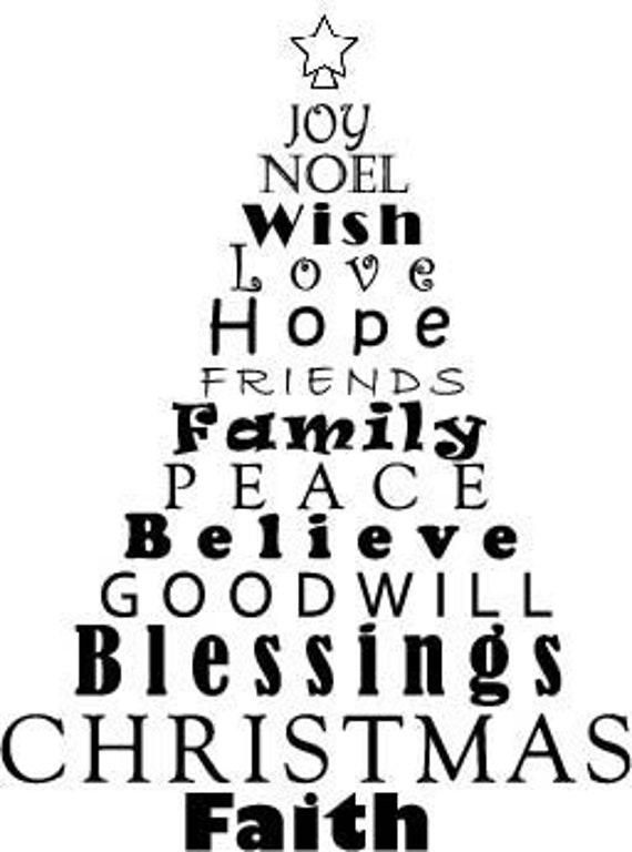 Christmas Word Tree SVG File - Etsy