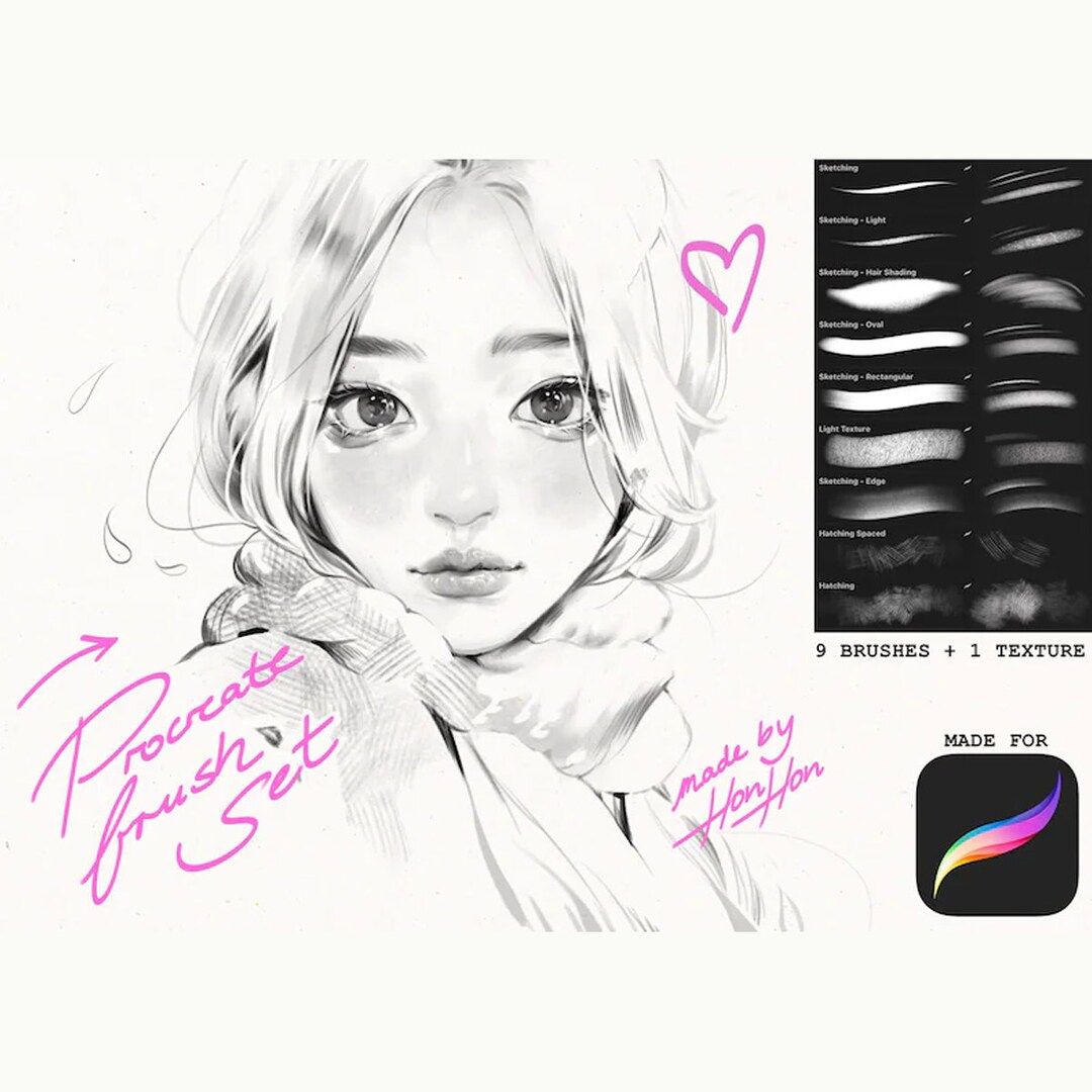 Procreate Brush Pack − Honhon’s Sketching Set - Etsy
