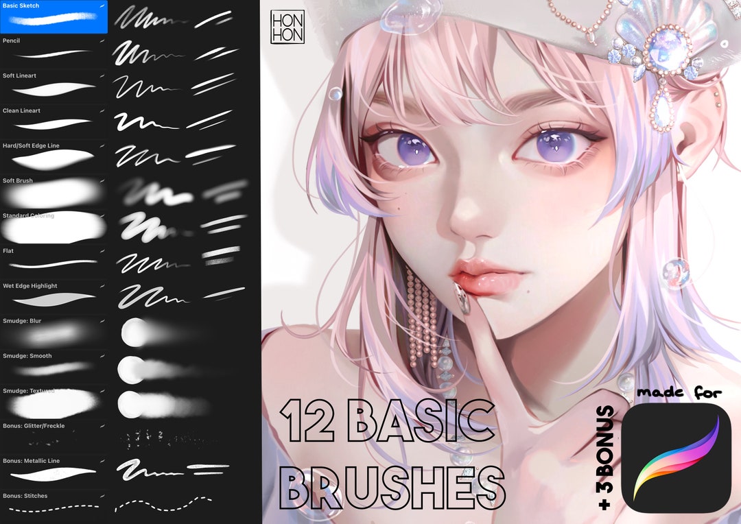Procreate Brush Pack Honhon's Basic Dozen - Etsy
