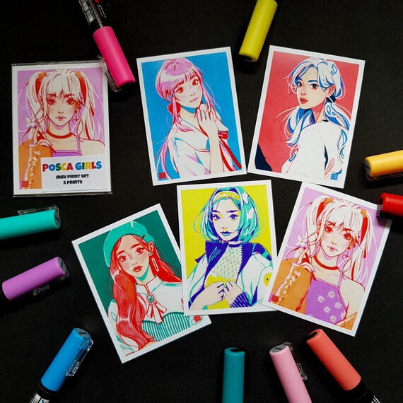 Mini Print Set posca Girls - Etsy