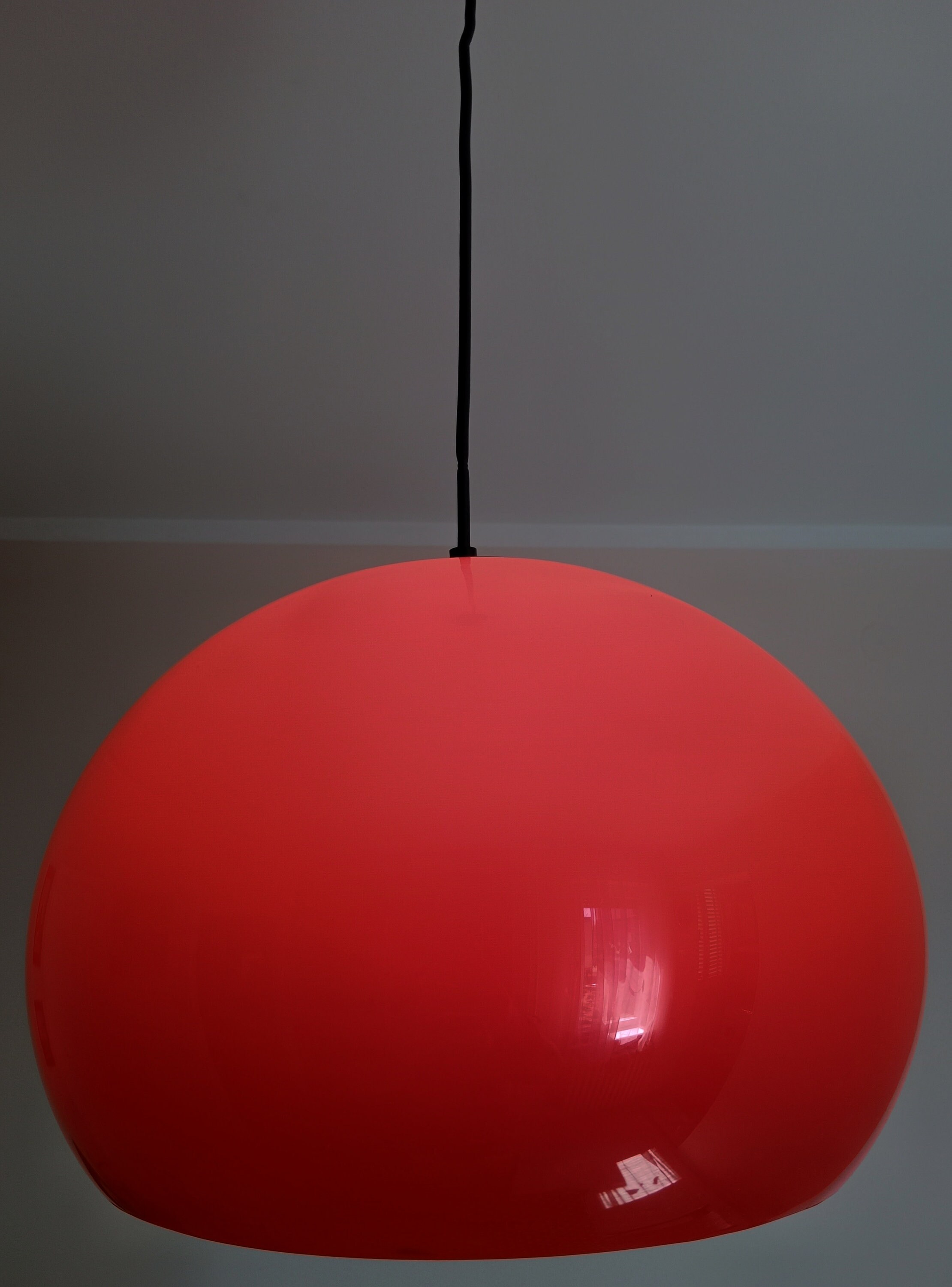 Space Age Red Plastic Pendant Lamp/vintage Acrylic Pendant Lamp/mid ...