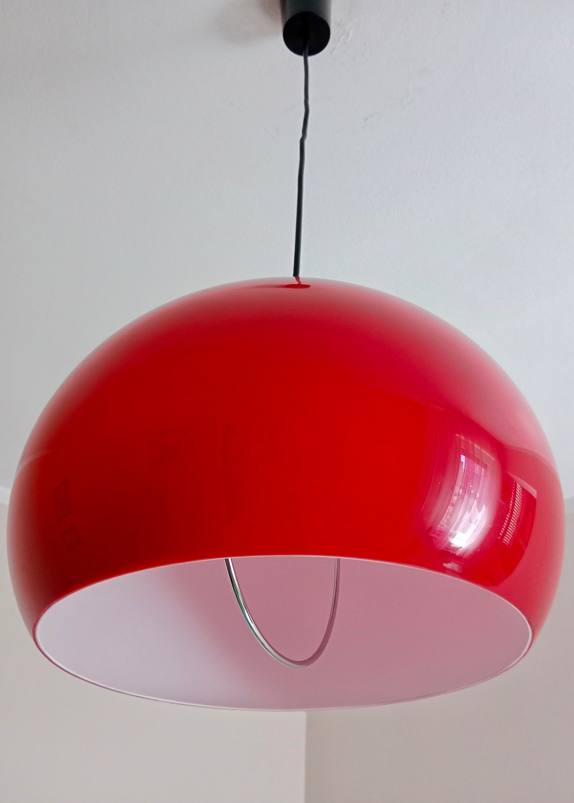 Space Age Red Plastic Pendant Lamp/vintage Acrylic Pendant - Etsy
