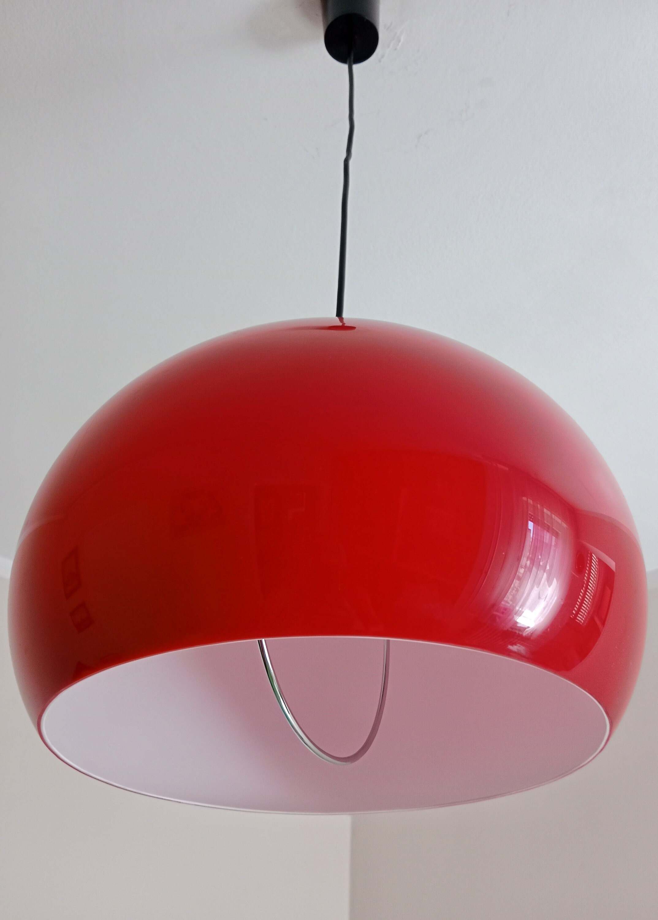 Space Age Red Plastic Pendant Lamp/vintage Acrylic Pendant Lamp/mid ...